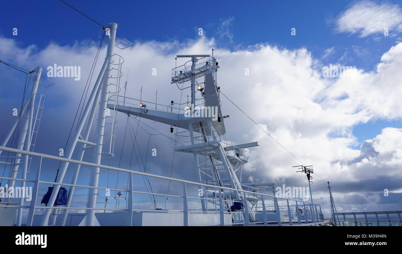 Cruising in the Mediterranean Sea on a cruising ship in winter ...