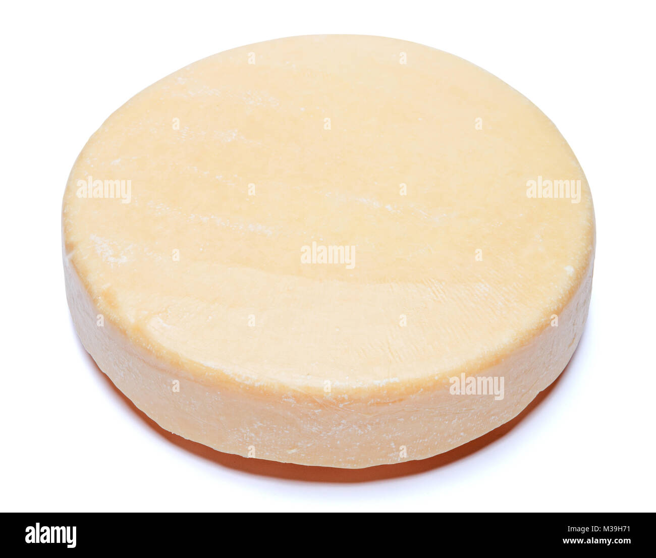 Whole round Head of parmesan or parmigiano hard cheese on white ...