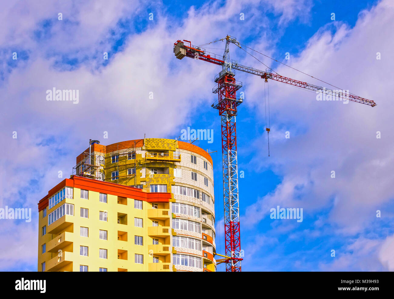 Crane and building construction site Stock Photo - Alamy