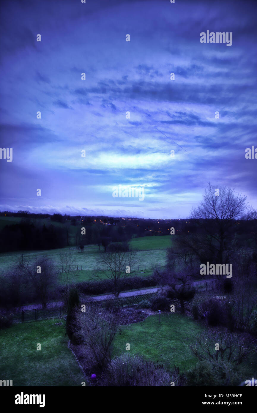 Cold Lilac Dusk Evening taken in 2015 Stock Photo - Alamy