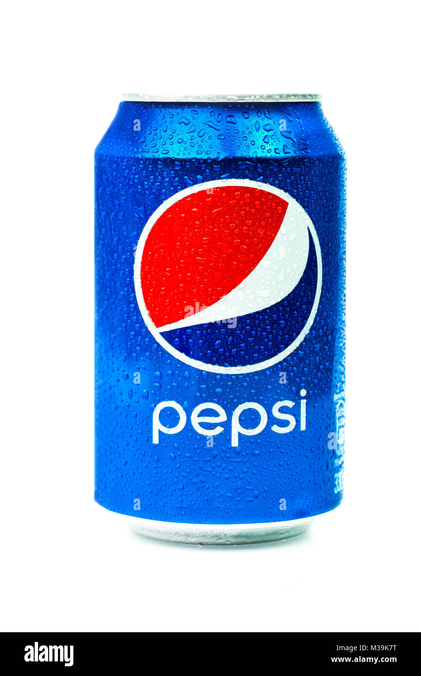 TRIESTE, ITALY - MAY 11, 2016:Pepsi cola can isolated on white ...