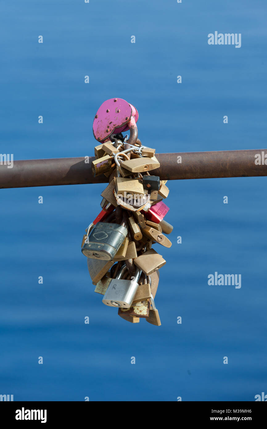 Locks of love on Majorca Island, Spain Stock Photo - Alamy