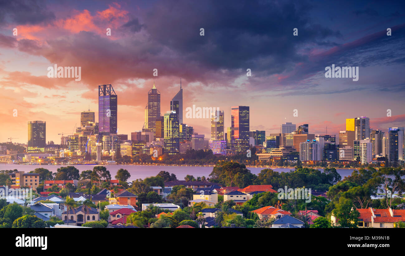 Perth skyline aerial High Resolution Stock Photography and Images - Alamy