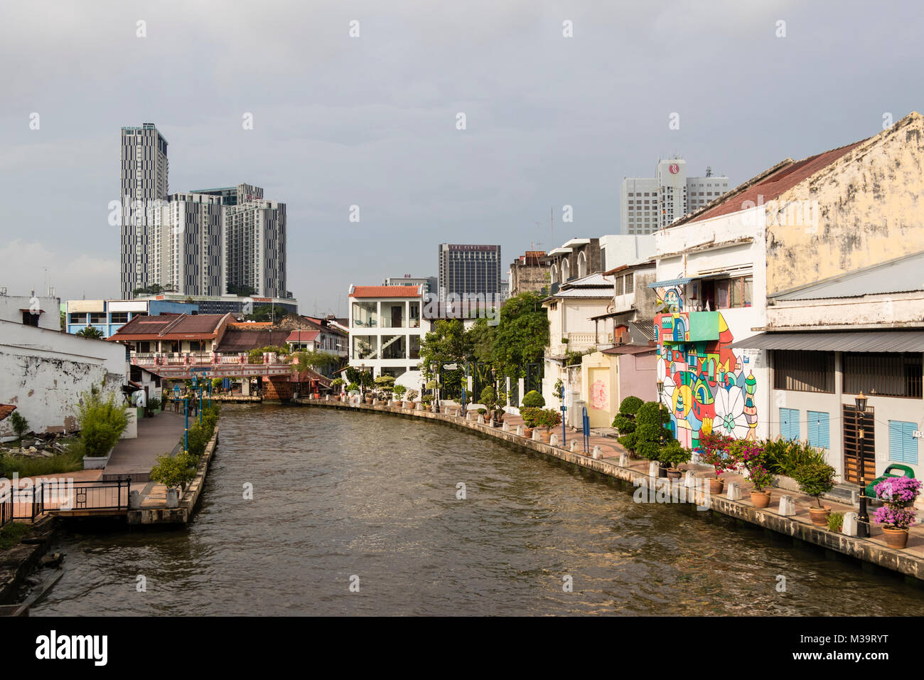 Melaka, Malaysia, December 11 2017: The old town of Malacca and the ...