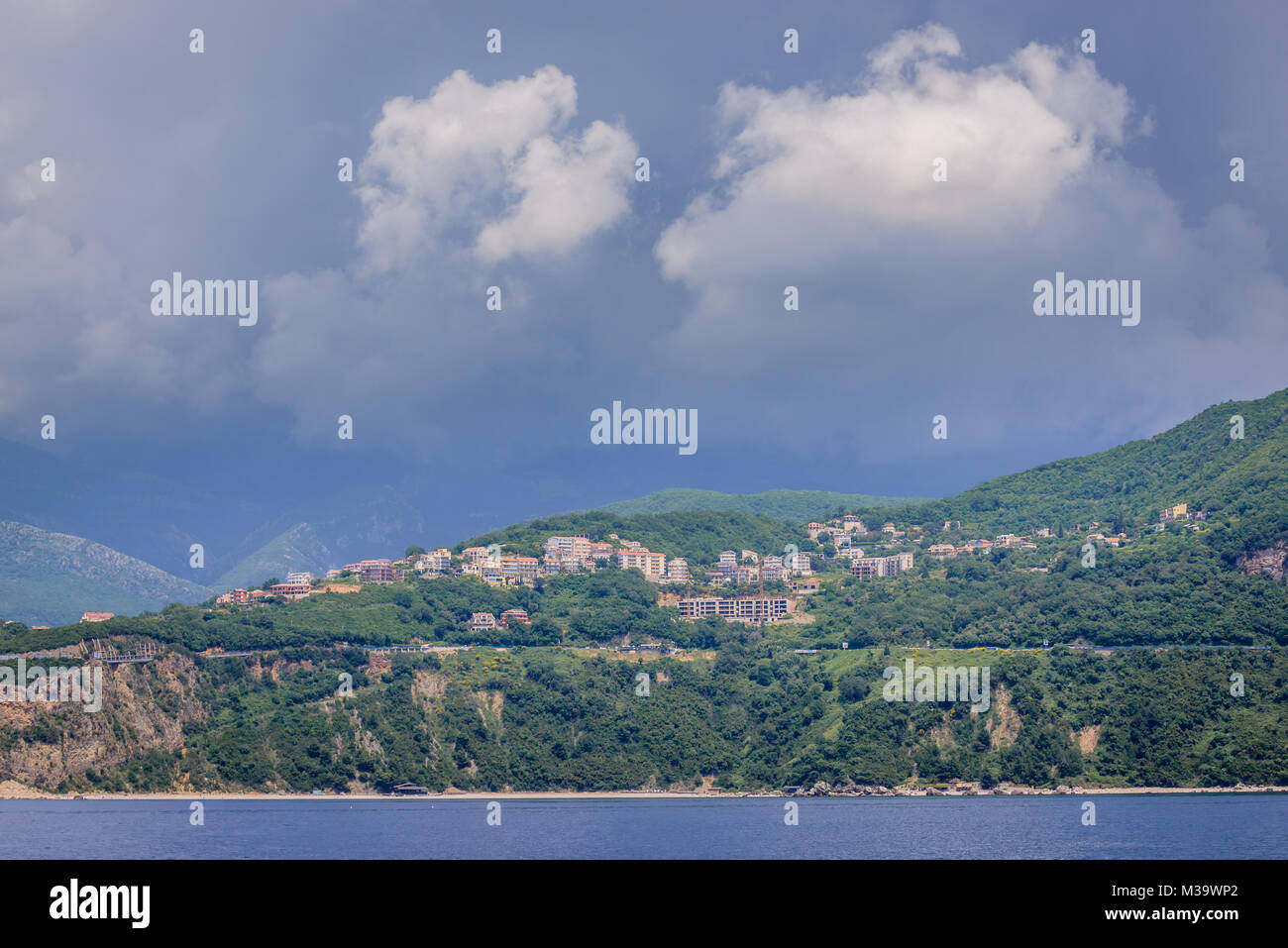 Jaz Beach in Prijevor town on the Adriatic Sea coast near Budva city in ...