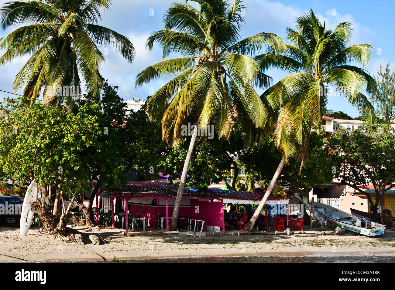 Martinique, Sainte Luce, southern coast, fishing village, harbor, fish ...
