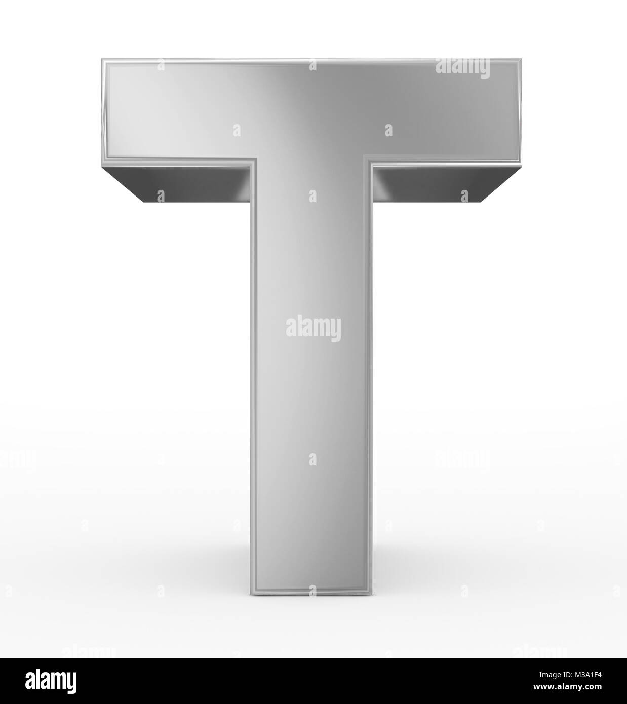 letter T 3d silver isolated on white - 3d rendering Stock Photo - Alamy