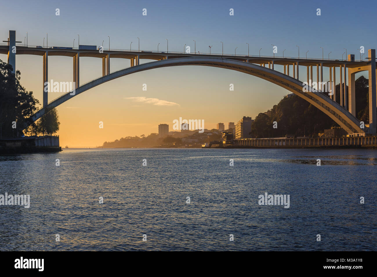Arrabida Bridge over Douro River between Porto and Vila Nova de Gaia in ...
