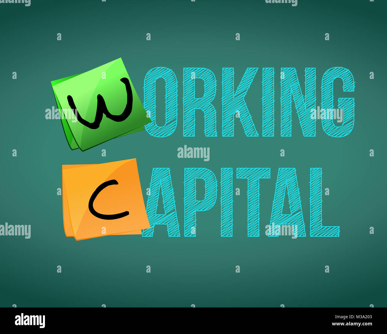 Working capital on blackboard. illustration design graphic Stock Photo ...