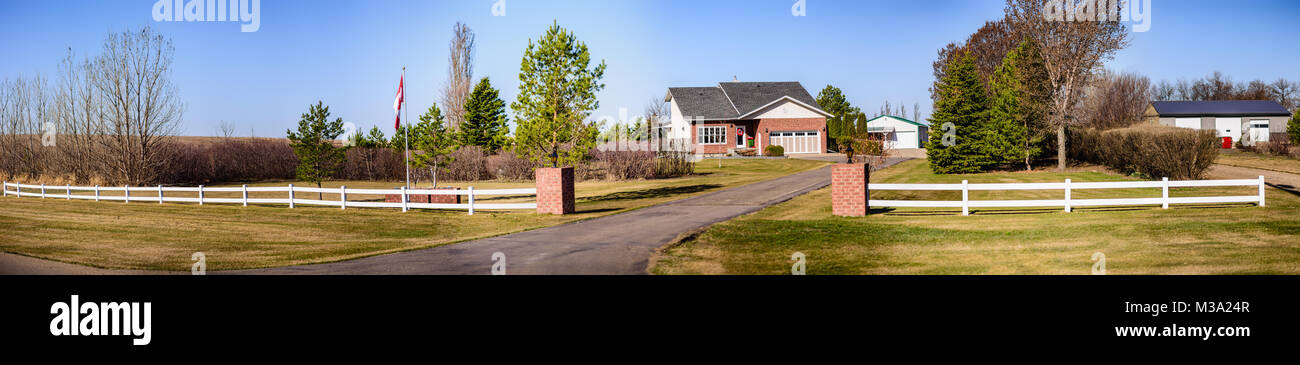 A typical American private house with a garage for a family in a suburb ...