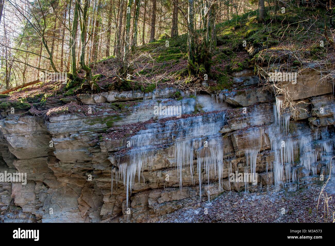 icy rocks with stalactites Stock Photo - Alamy