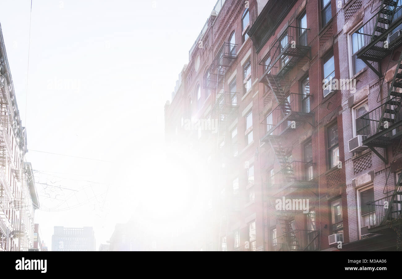 New york street with sun Stock Photo - Alamy