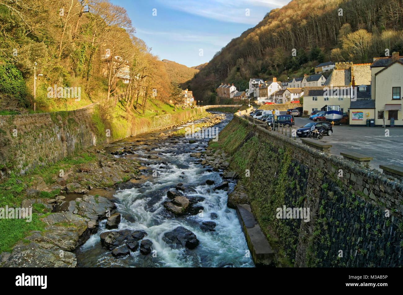 UK,North Devon,Lynmouth,East Lyn River Stock Photo - Alamy