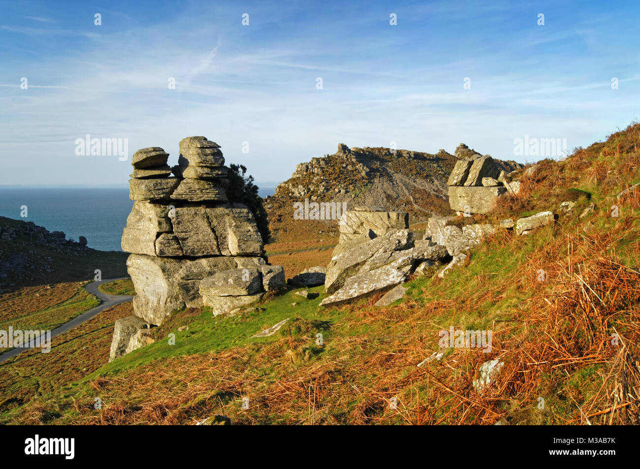 UK,North Devon,Exmoor,Valley of the Rocks,The Devils Cheesewring and ...