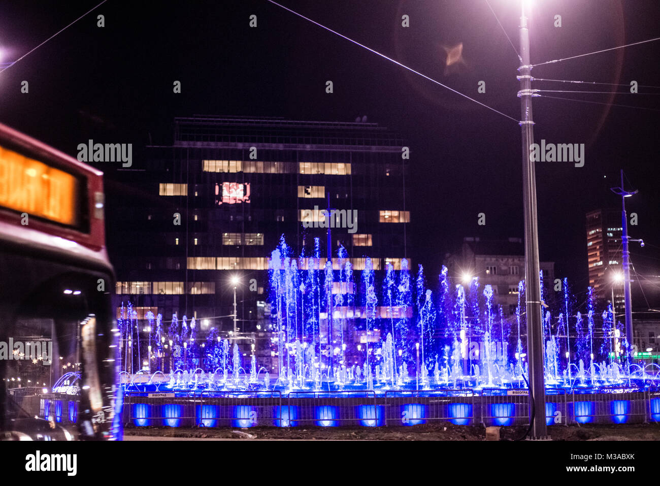 Musical Fountain in Slavija square, Belgrade, Serbia Stock Photo - Alamy