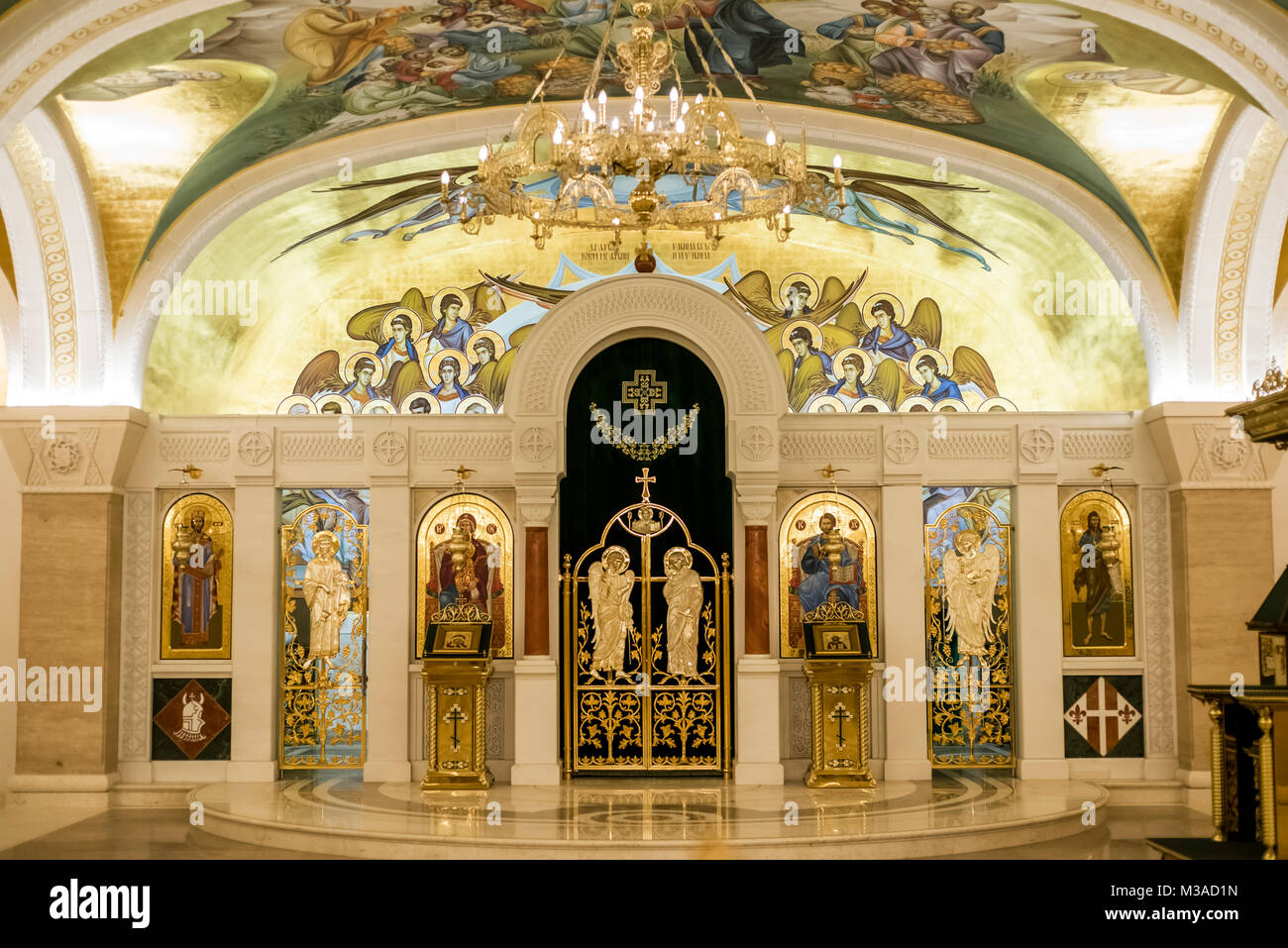 Interior of Church of Saint Sava in Belgrade, Serbia. Saint Sava Temple ...