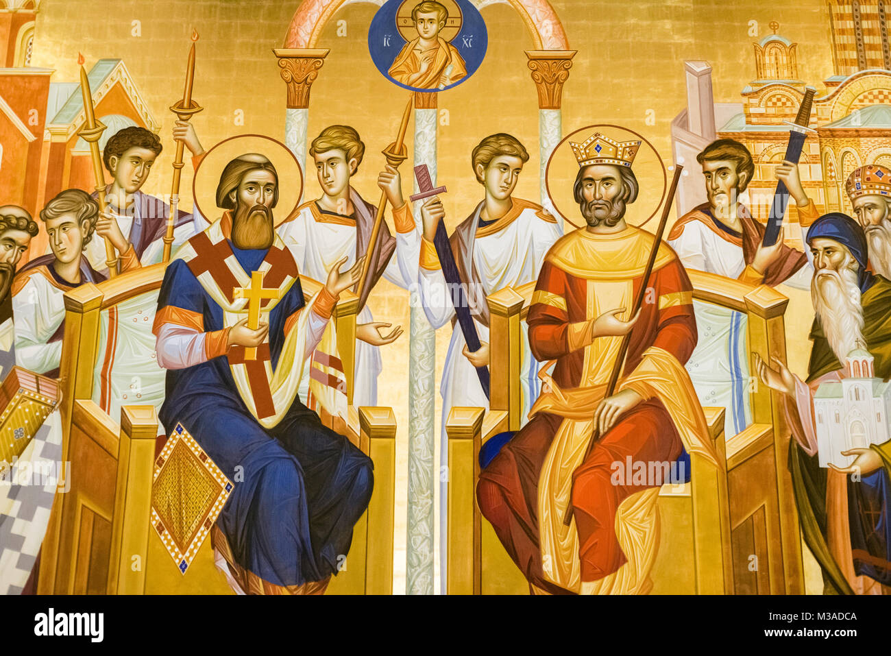 Interior of Church of Saint Sava in Belgrade, Serbia. Saint Sava Temple ...