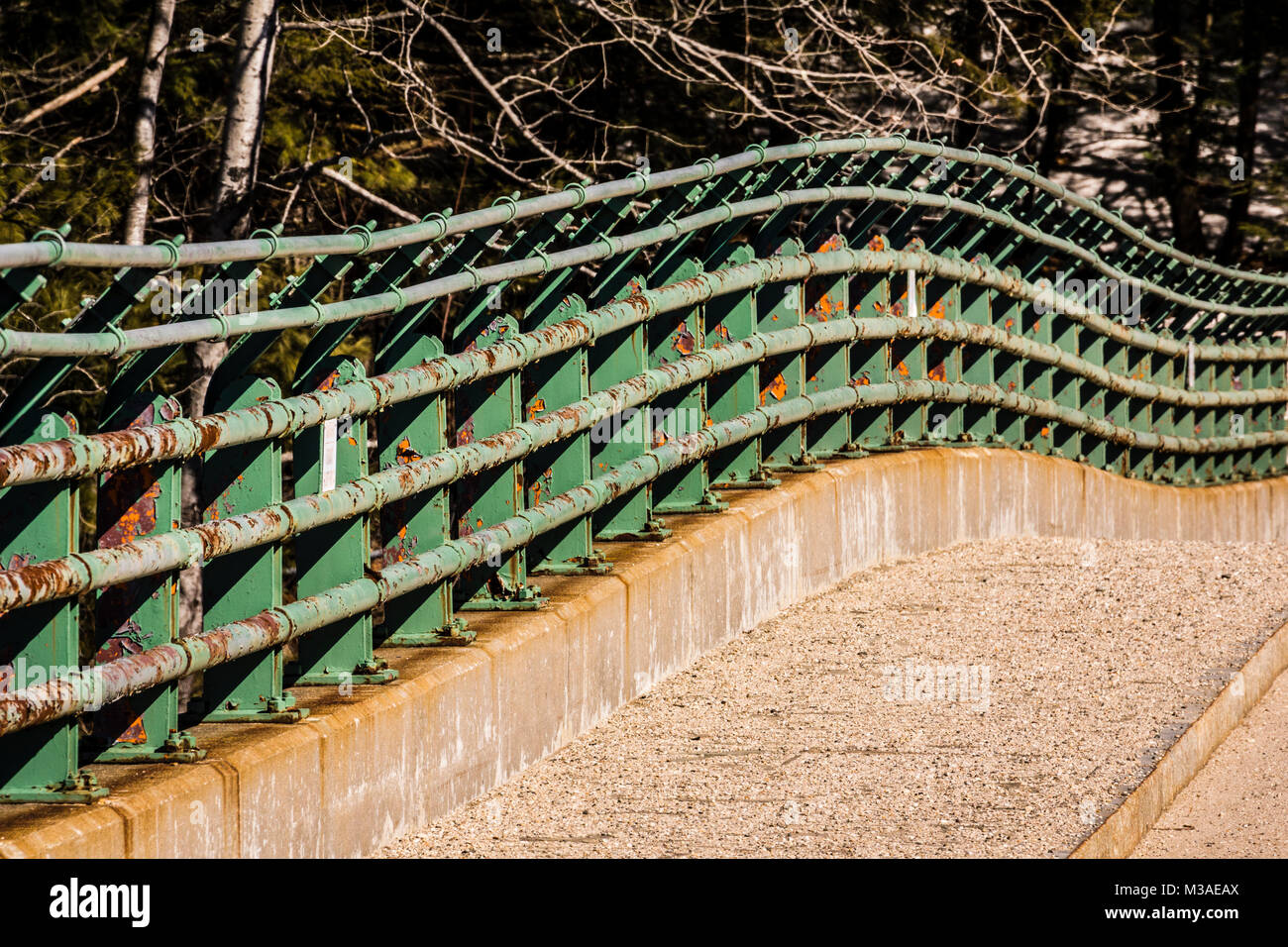 Bridge Rail Hogback Dam Hartland, Connecticut, USA Stock Photo - Alamy