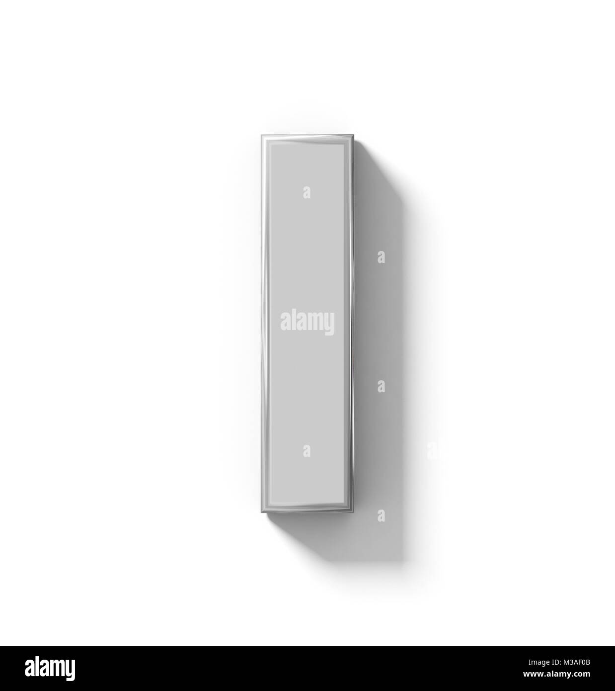 letter I 3D silver isolated on white with shadow - orthogonal ...