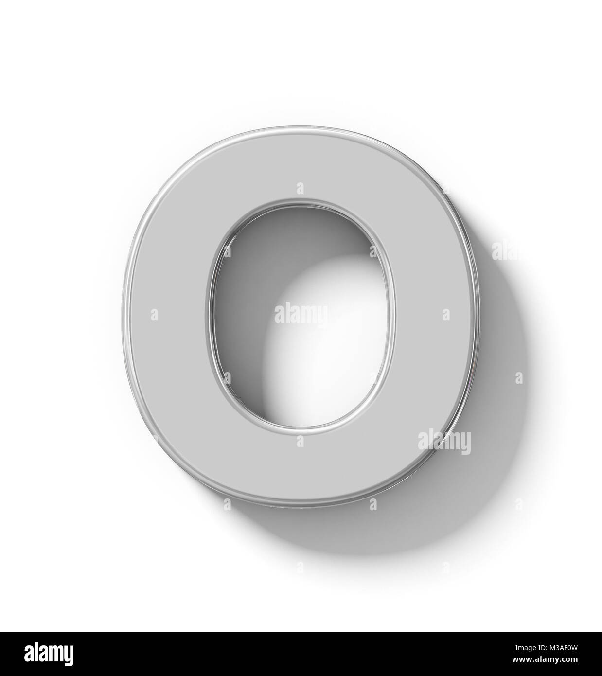 letter O 3D silver isolated on white with shadow - orthogonal ...