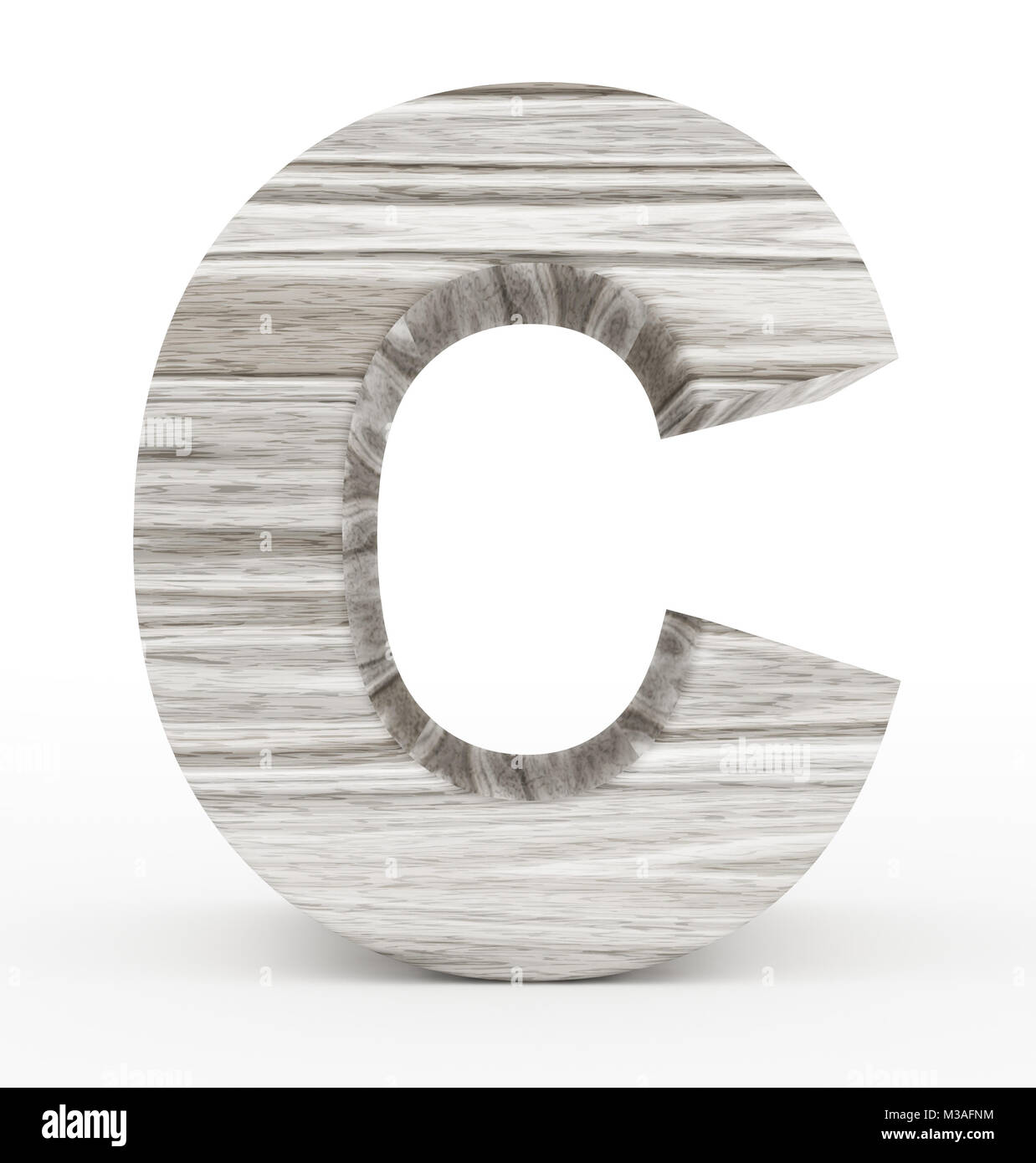 letter C 3d wooden isolated on white - 3d rendering Stock Photo - Alamy