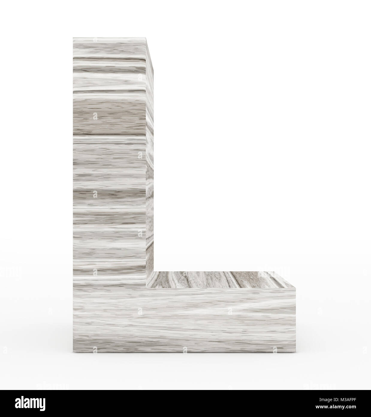 letter L 3d wooden isolated on white - 3d rendering Stock Photo - Alamy