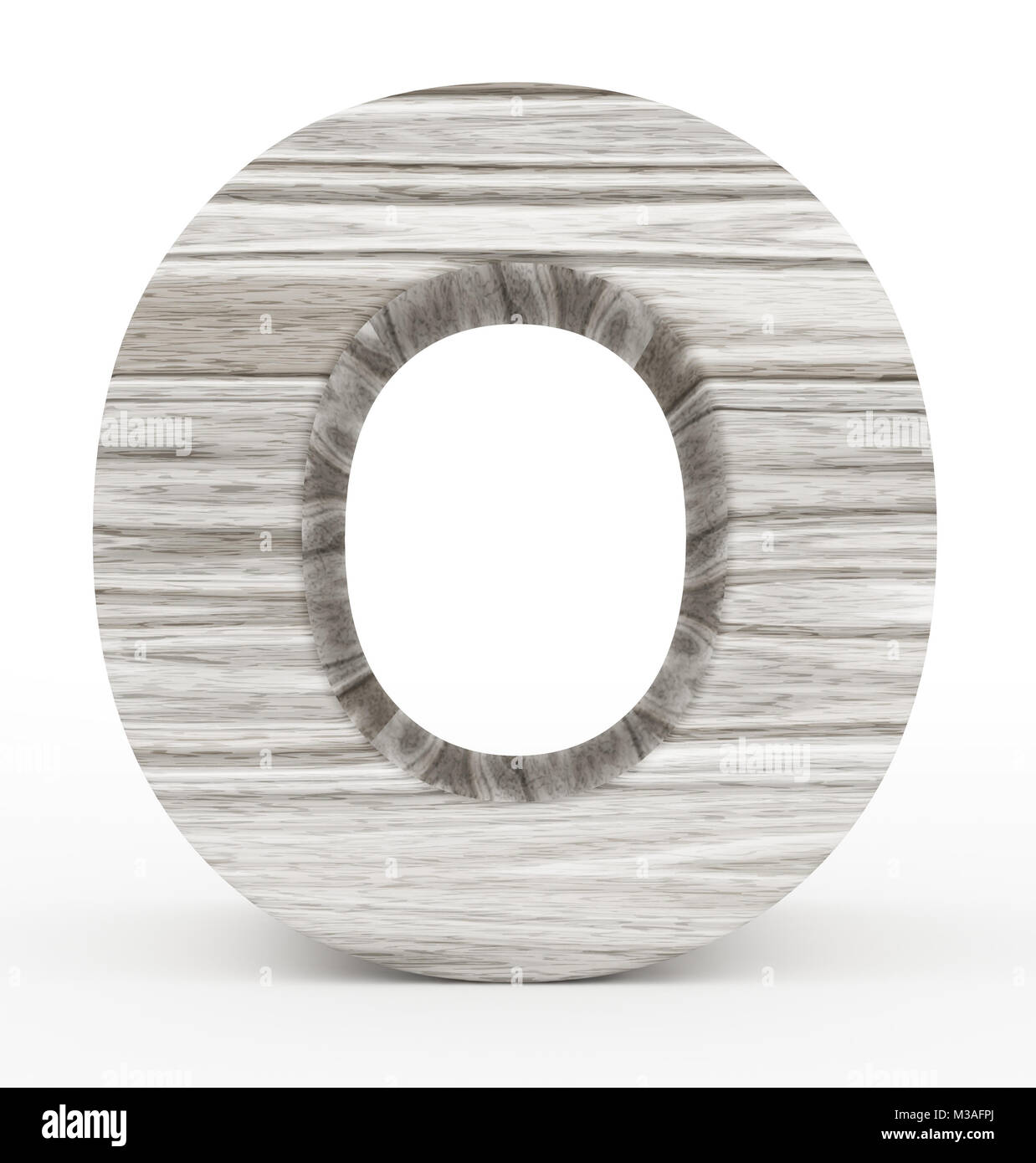 letter O 3d wooden isolated on white - 3d rendering Stock Photo - Alamy