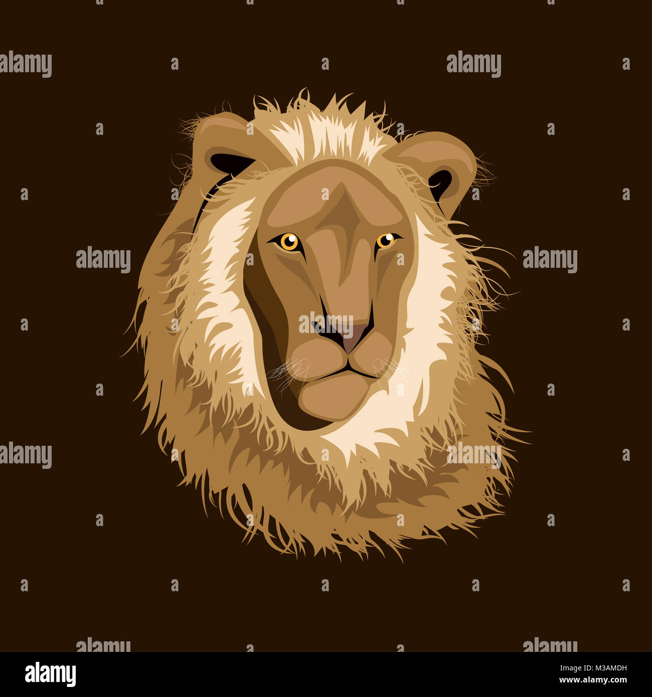 Lion head illustration ,vector Stock Photo - Alamy