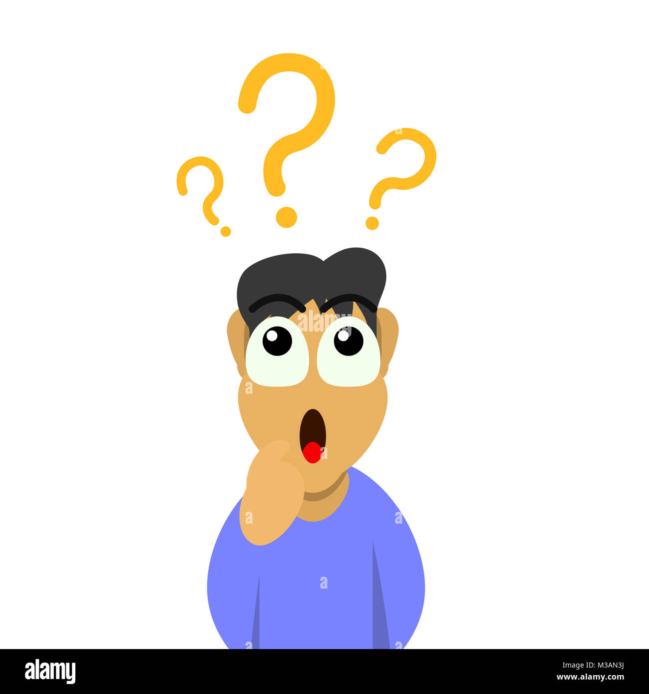 Man with question marks Stock Photo - Alamy