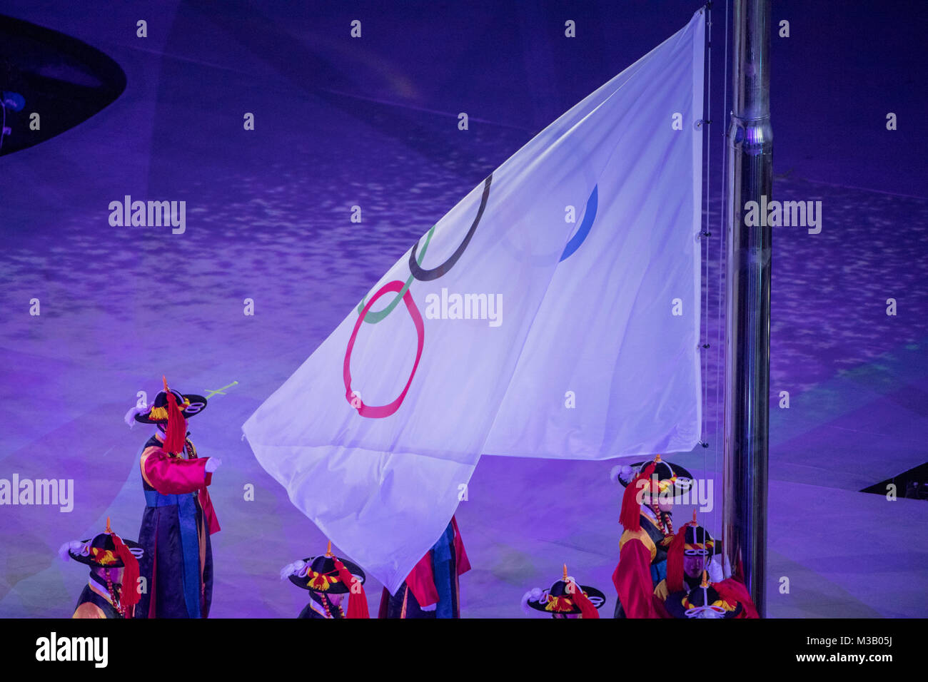 Pyeongchang, South Korea. Olympic flag, Opening Ceremony Olympic Winter ... Pyeongchang, South Korea. Olympic flag, Opening Ceremony Olympic Winter ...