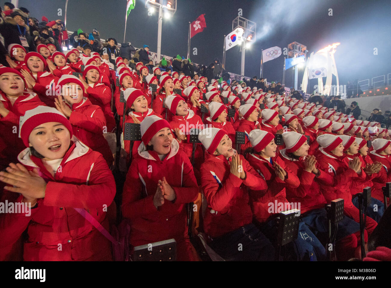 Pyeongchang, South Korea. North Korea's cheerleaders, Opening Ceremony ...