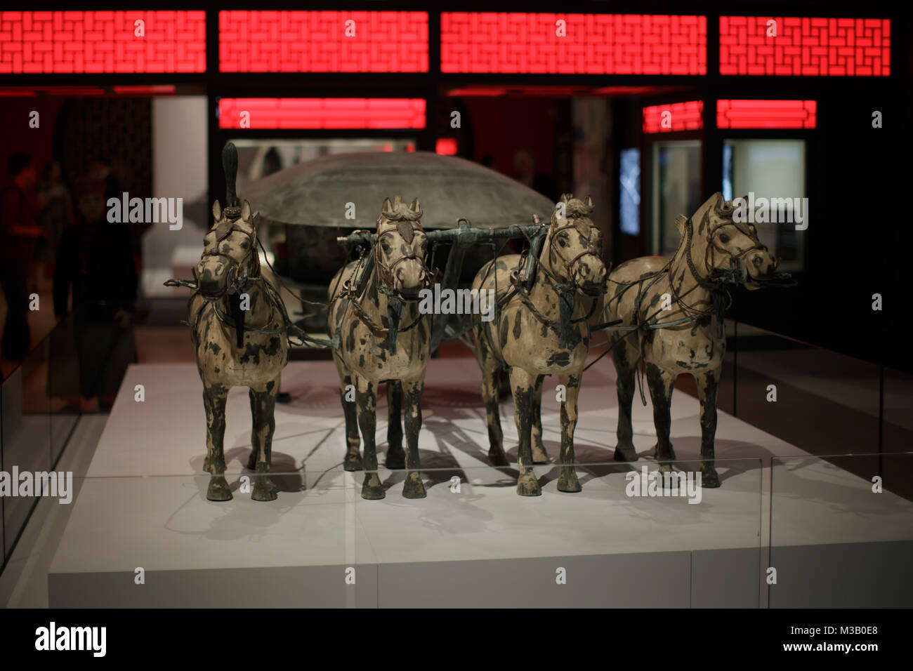 London, Britain. 8th Feb, 2018. A bronze replica of the Emperor's ...