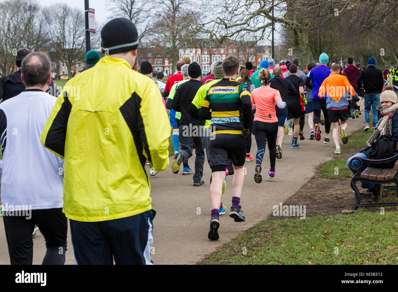 Northampton, U.K. 10th February 2018. Saturday morning Park Run on The ...