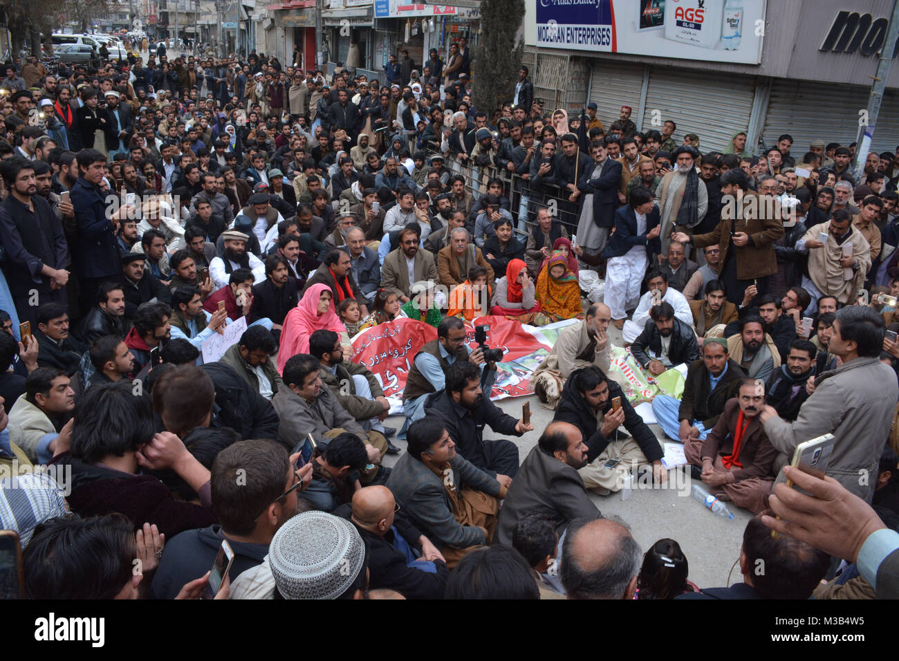 QUETTA, PAKISTAN. Feb-10 2018: Provincial president of PashtoonKhwa ...