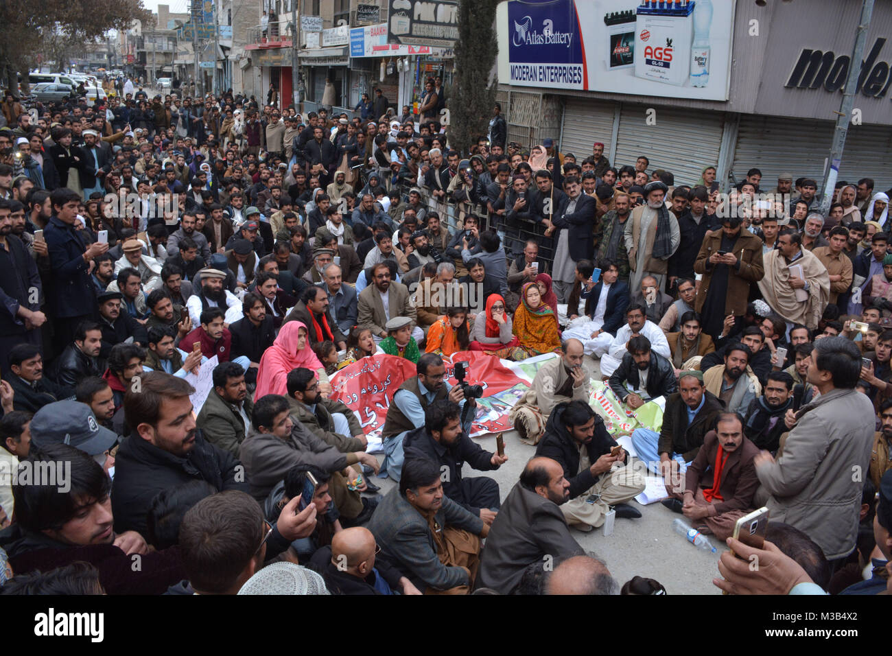 QUETTA, PAKISTAN. Feb-10 2018: Provincial president of PashtoonKhwa ...