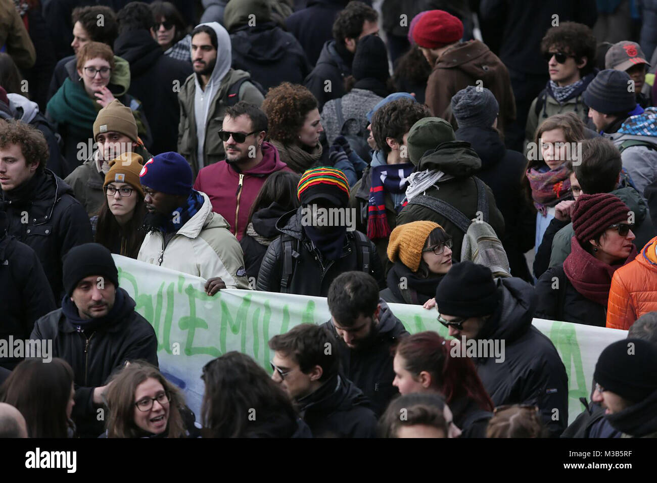 Macerata, Italy. 10th February, 2018. Macerata, a moment of anti-racist ...