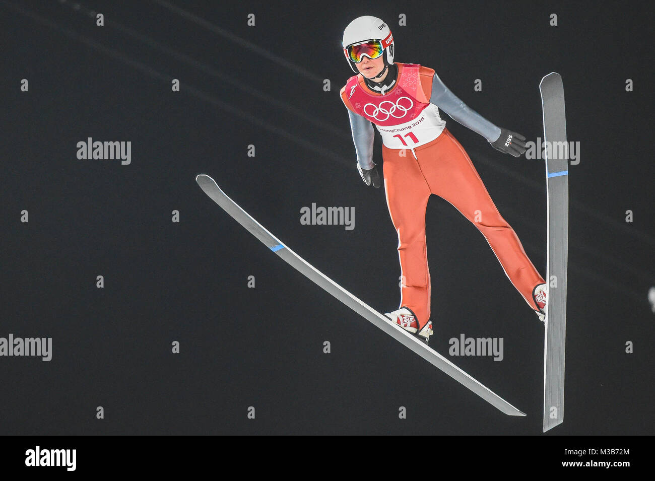 February 10, 2018: Casey Larson ofÂ United States at mens normal hill ...