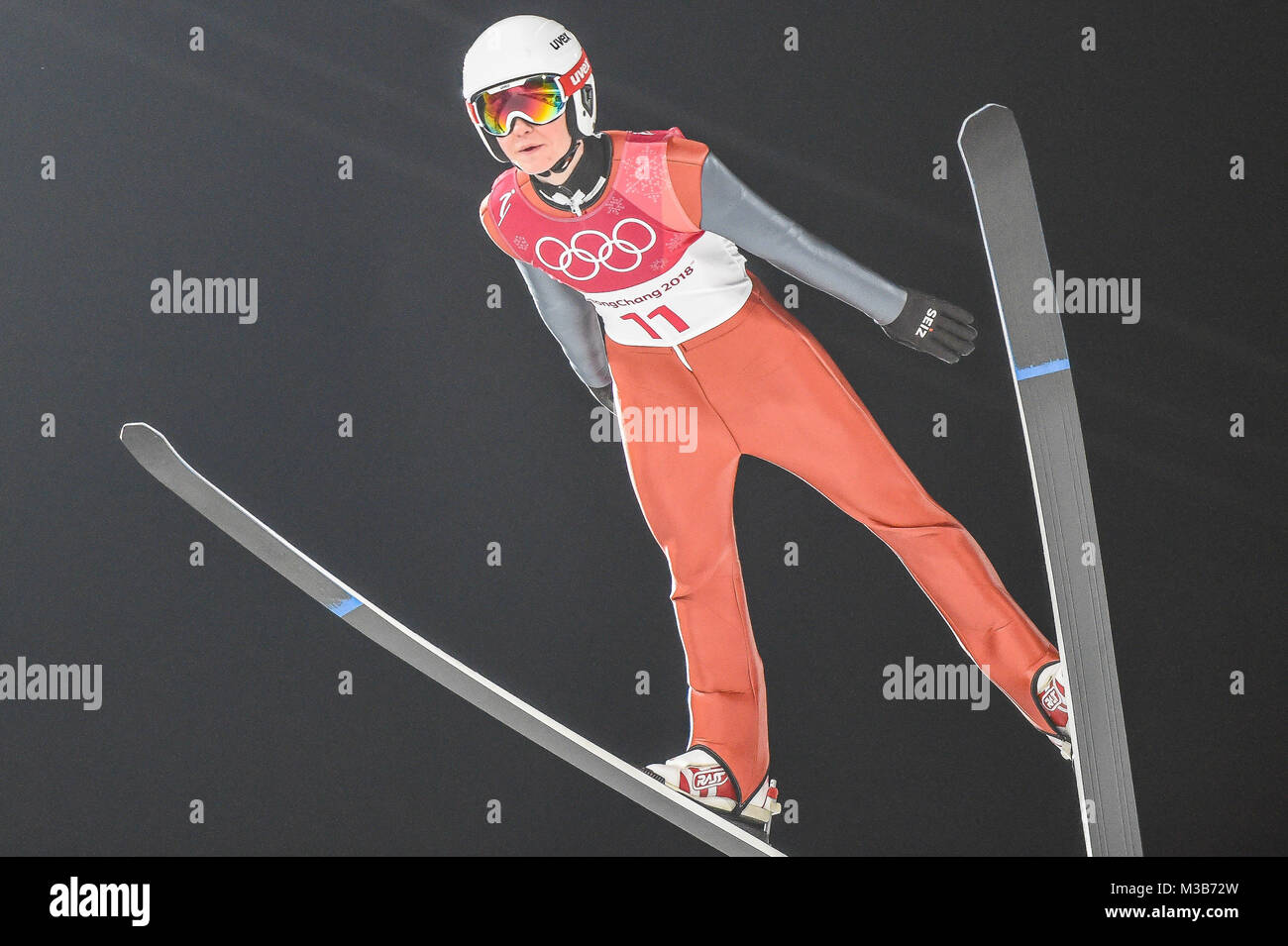 February 10, 2018: Casey Larson ofÂ United States at mens normal hill ...