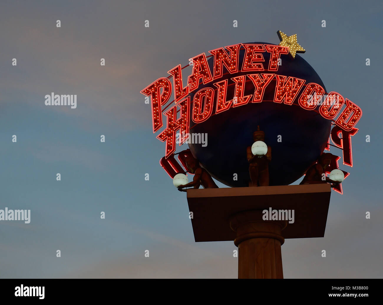Las Vegas, Nevada, USA. 10th Feb, 2018. The Planet Hollywood Globe sign ...