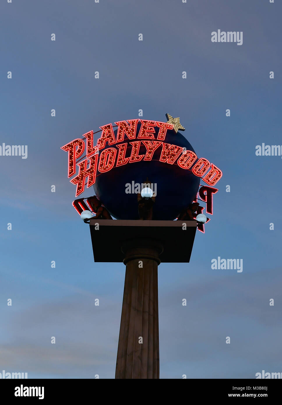 Las Vegas, Nevada, USA. 10th Feb, 2018. The Planet Hollywood Globe sign ...