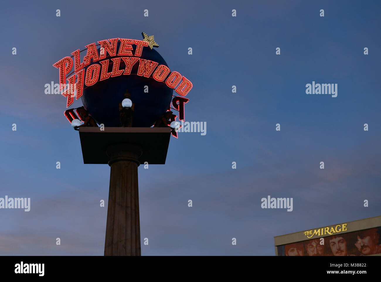 Las Vegas, Nevada, USA. 10th Feb, 2018. The Planet Hollywood Globe sign ...