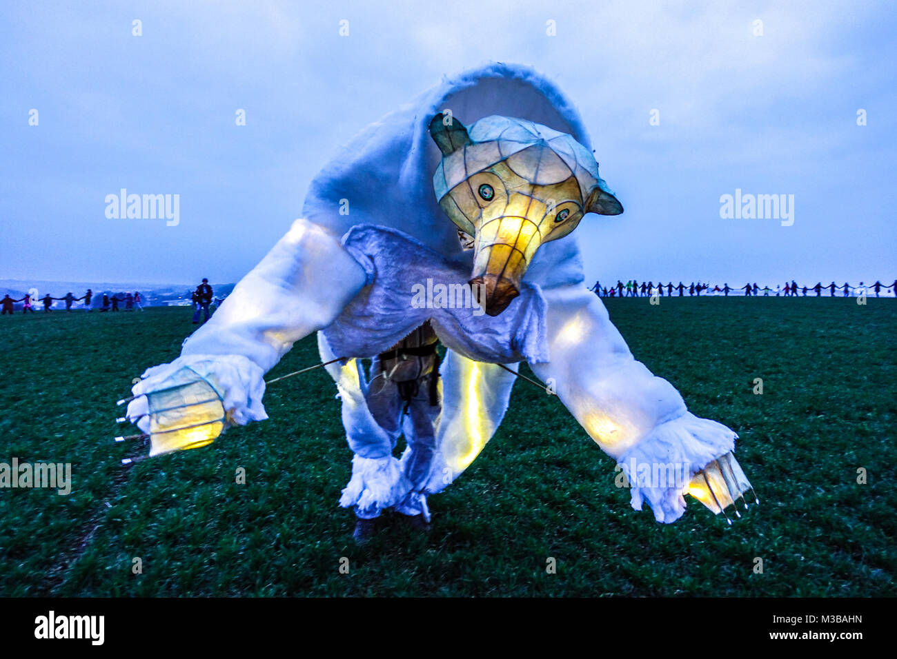 Czech Carnival mask, masopust, Roztoky near Prague, Czech Republic bear ...
