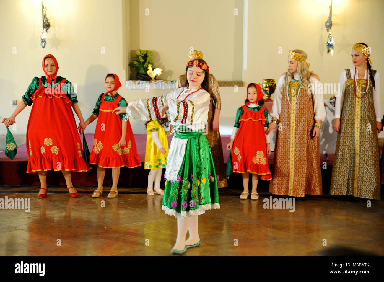 Damascus, Syria. 10th Feb, 2018. Russian dancers perform a folklore ...