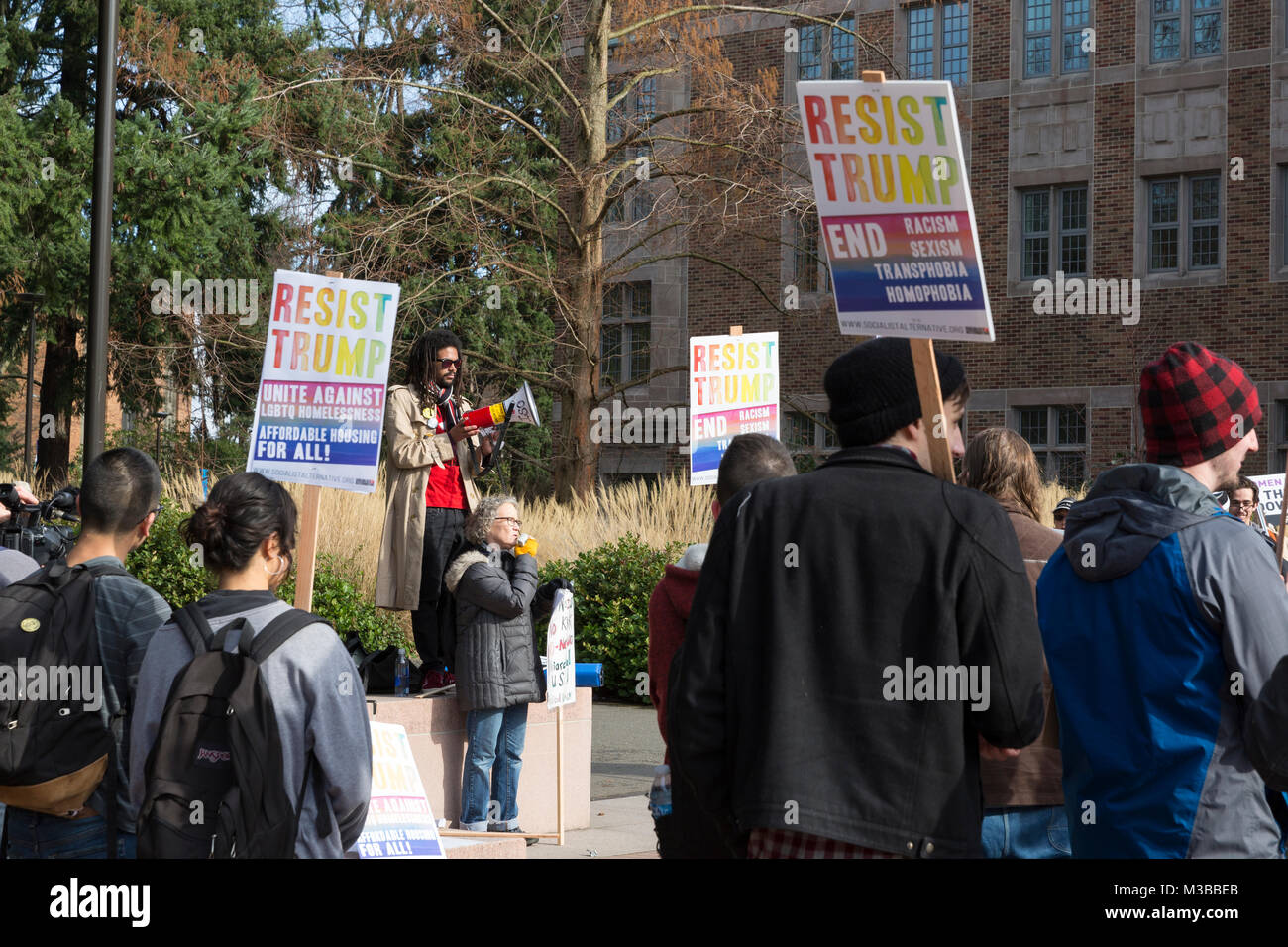 College student speaking at rally hi-res stock photography and images ...