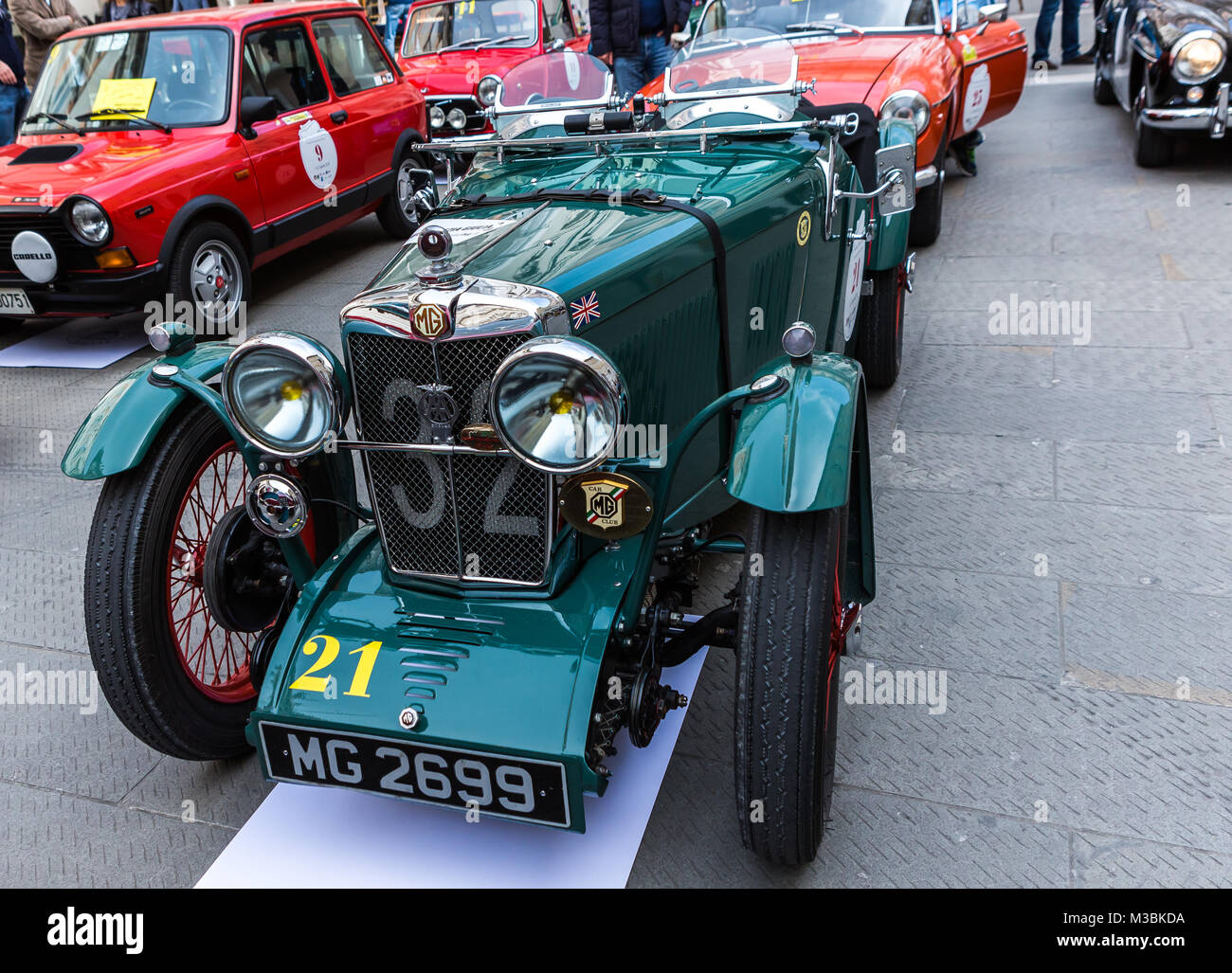 TRIESTE, ITALY - APRIL 3: Photo of a rare British MG model on the ...