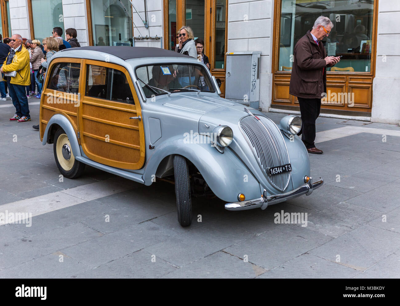 TRIESTE, ITALY - APRIL 3: Rare Fiat Topolino with wooden doors on APRIL ...