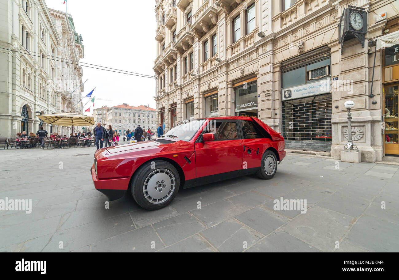 TRIESTE, ITALY - APRIL 3: Photo of a rare Lancia Delta S4 on the ...