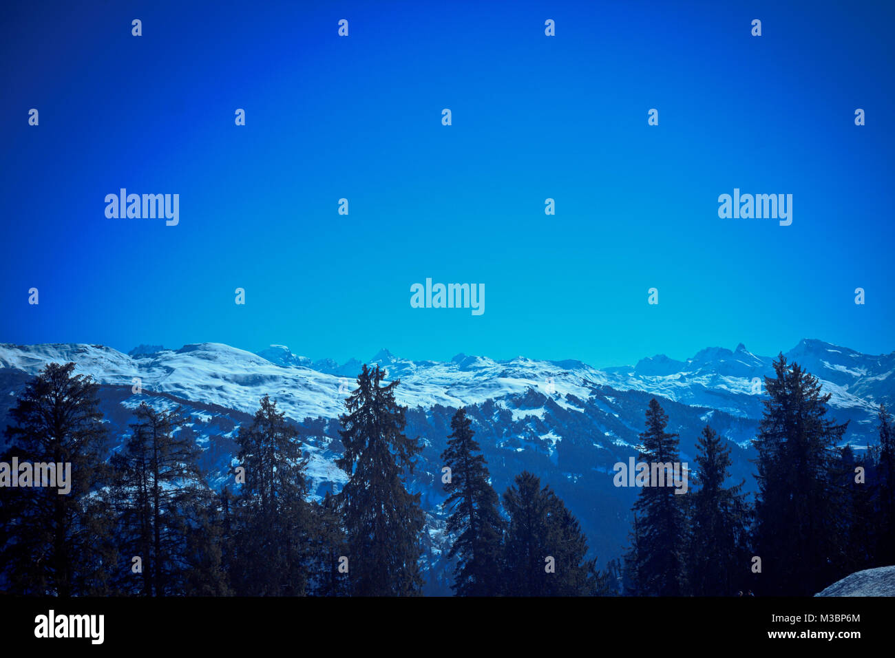 Amazing landscape with mountains sea blue sky sun and beautiful ...