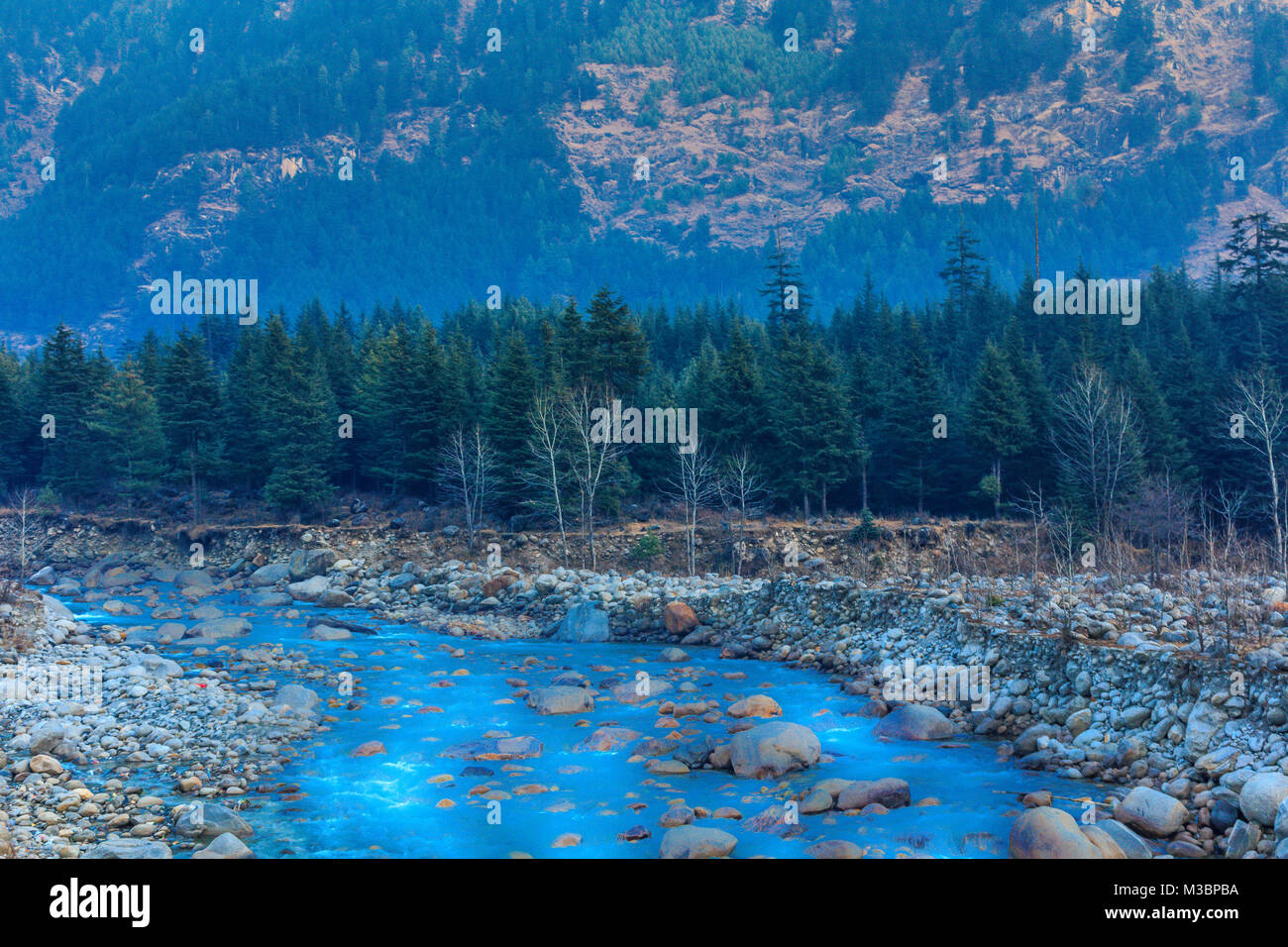 Amazing landscape with mountains sea blue sky sun and beautiful ...