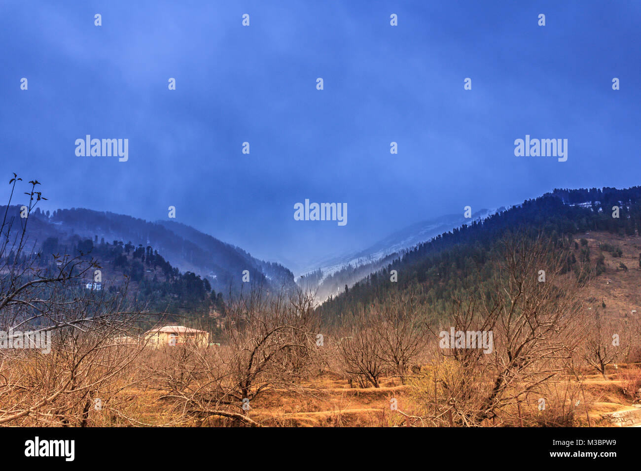 Amazing landscape with mountains sea blue sky sun and beautiful ...
